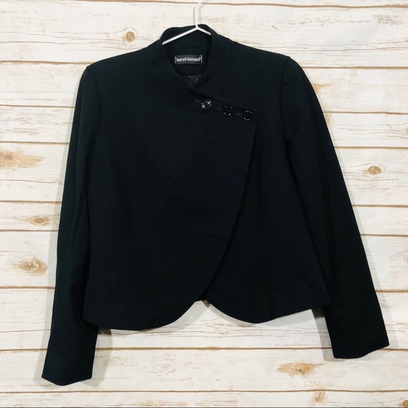 Harve Benard | Jackets & Coats | Harve Bernard Black Pure Wool Long ...